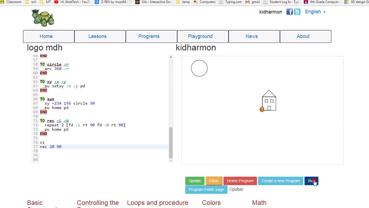Programming Logo Turtle Academy Lesson 4 Youtube