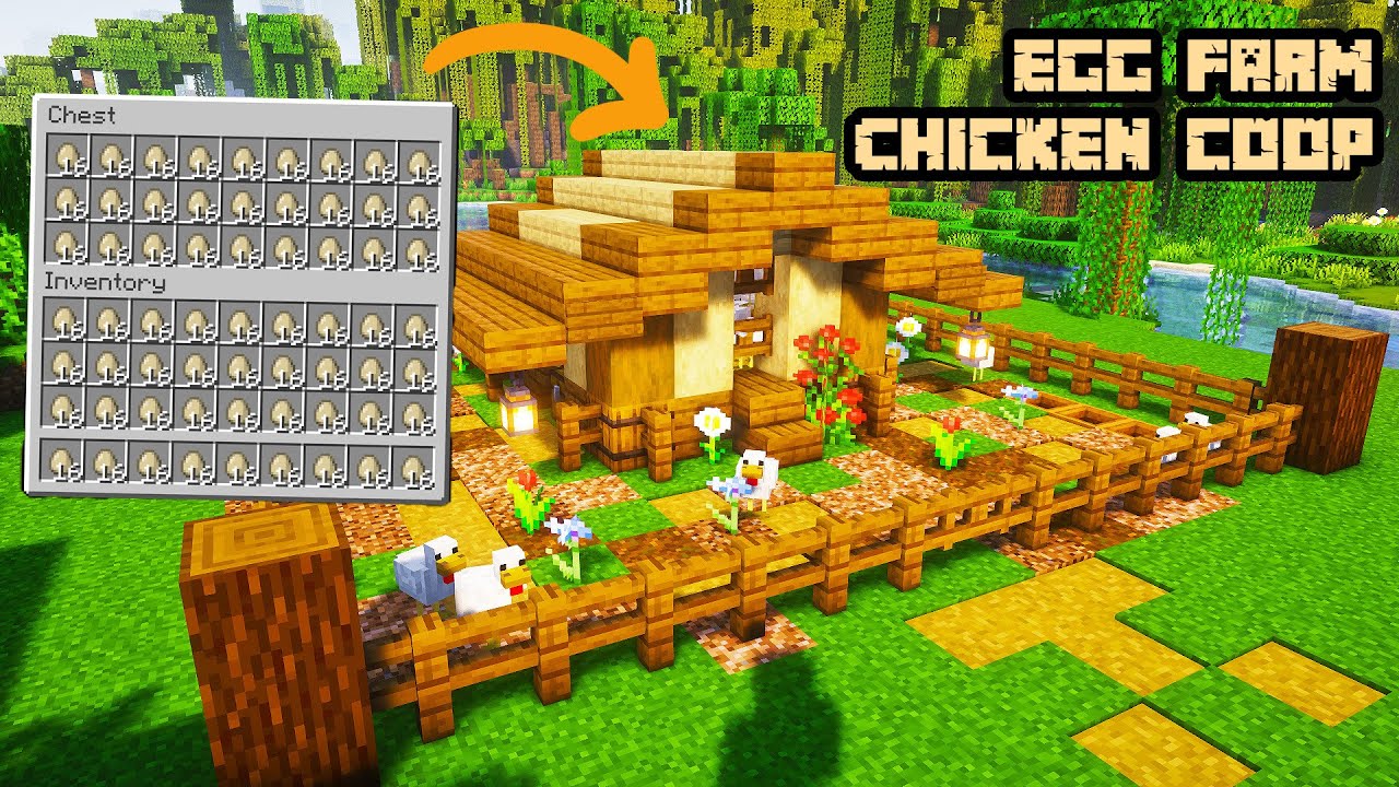 Minecraft New Automatic Egg Farm Chicken House Tutorial Cozy And