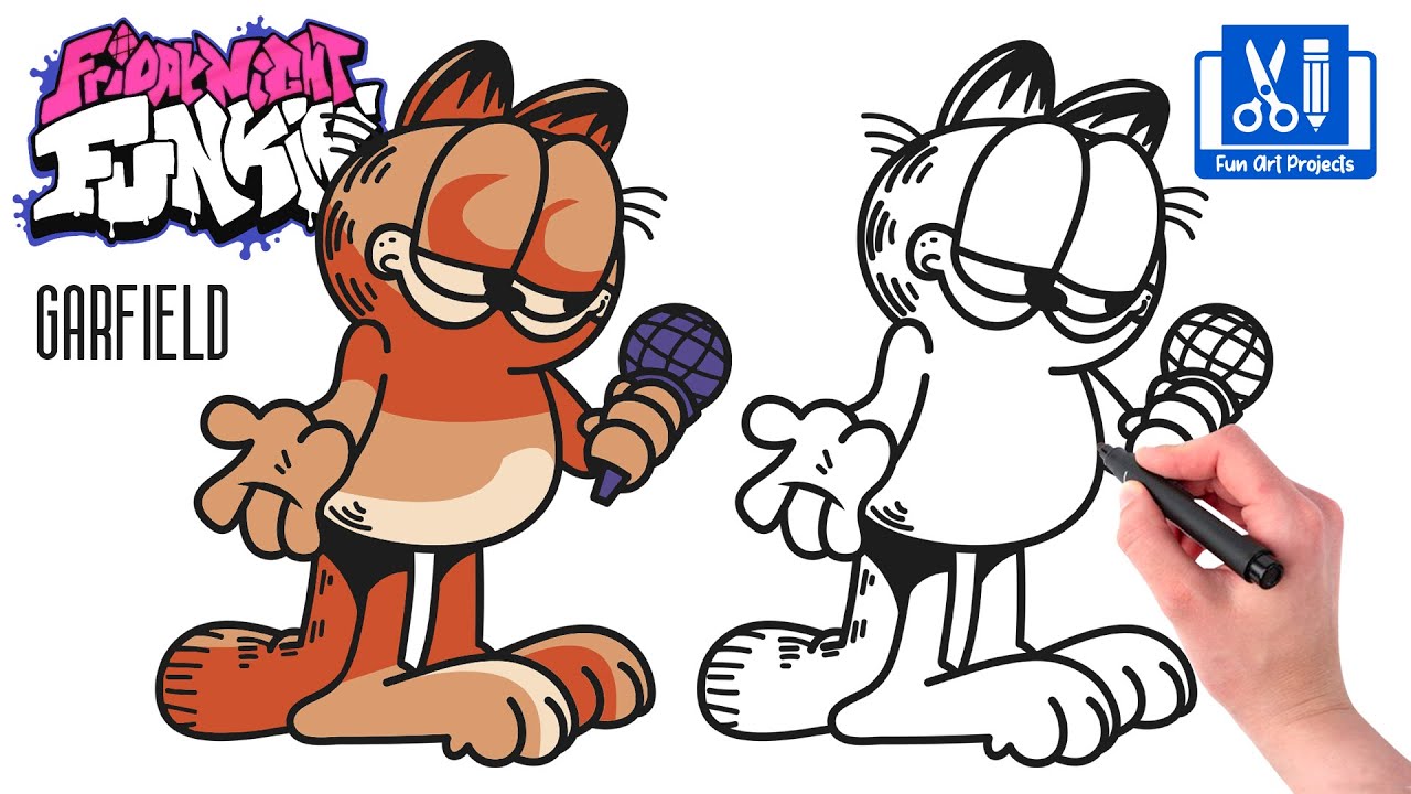 How To Draw Garfield Gorefield Friday Night Funkin Fnf Mod Draw Game ...