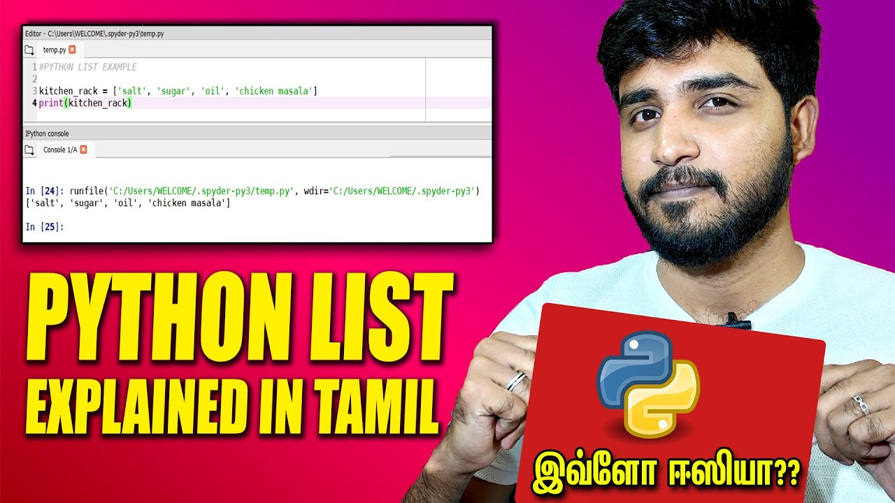 02 Python For Beginners Python Tutorial Tamil List Youtube