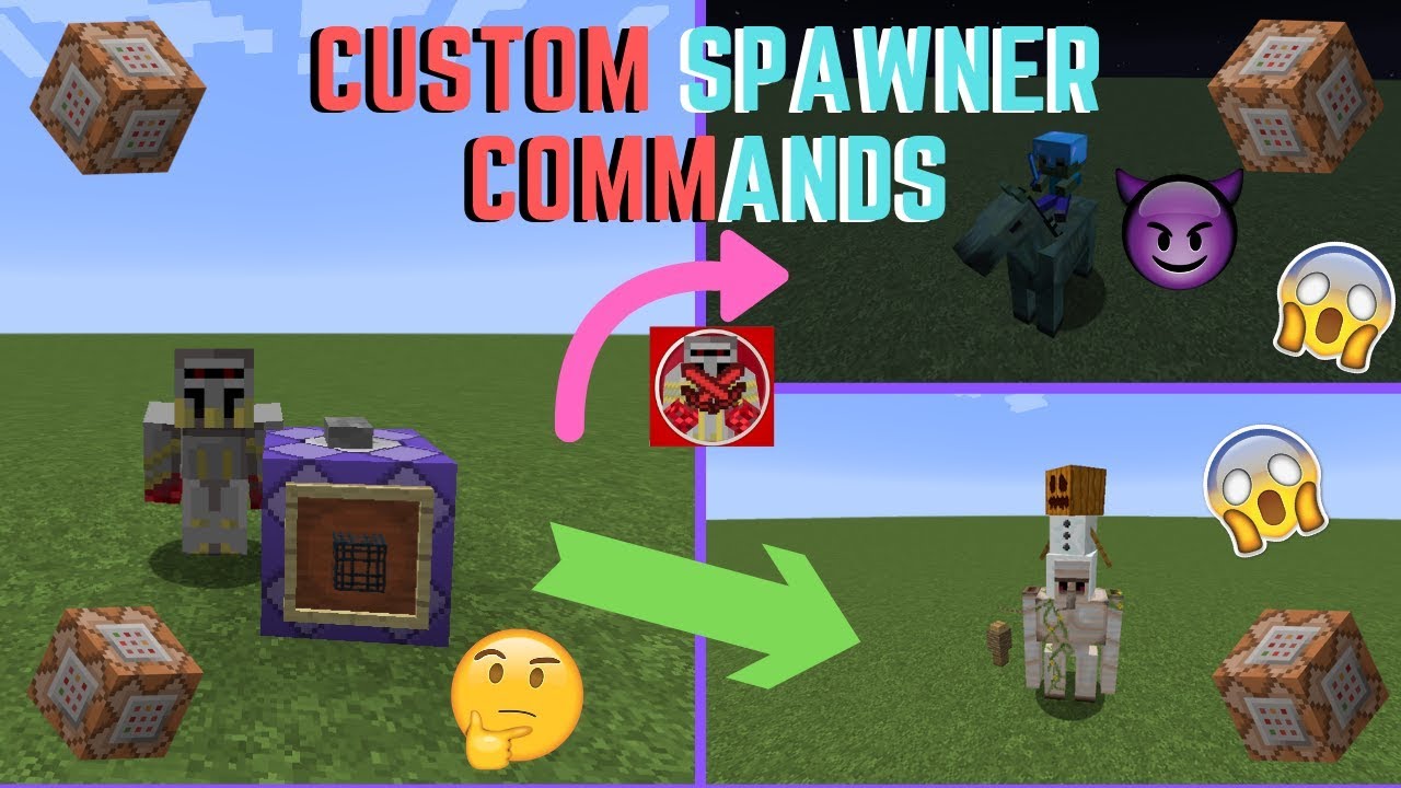 Command Block Tutorial 35 Custom Spawner Commands In Minecraft Youtube