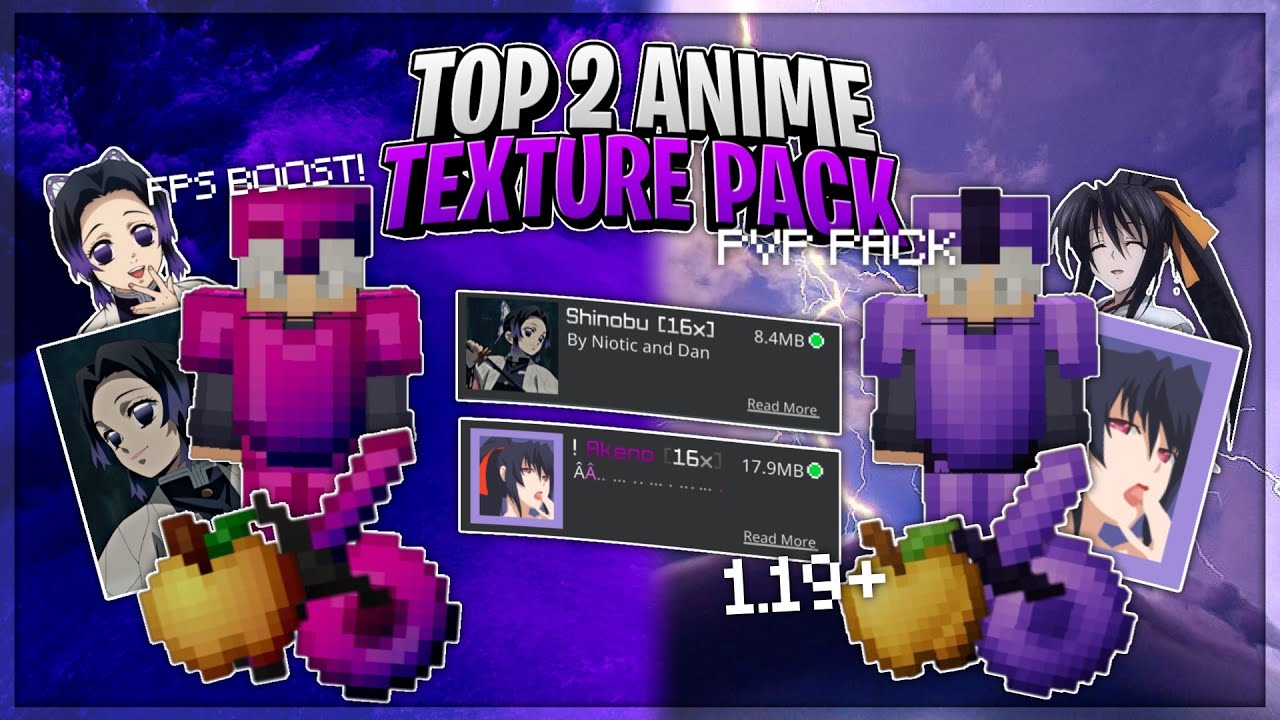 Top 2 Anime Texture Pack Untuk Pvp Support Mcpe 1 19 Terbaru Youtube