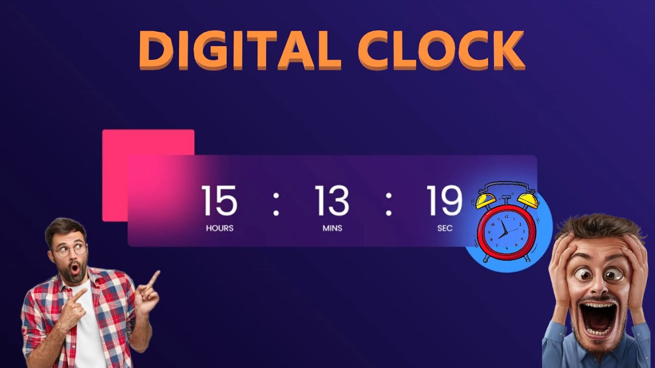 Create Digital Clock Using Html Css Javascript Display Time Using