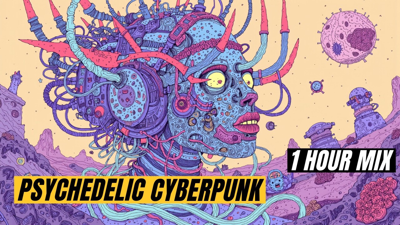 1 Hour Electronic Synthwave Psychedelic Cyberpunk Mix 4k Morphing