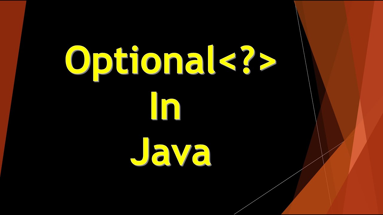 Optional Class In Java Youtube
