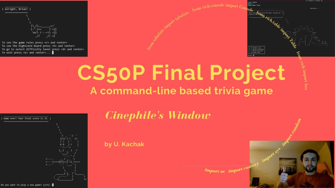 Cs50p Final Project рџћ Cinephile S Window рџ є Youtube
