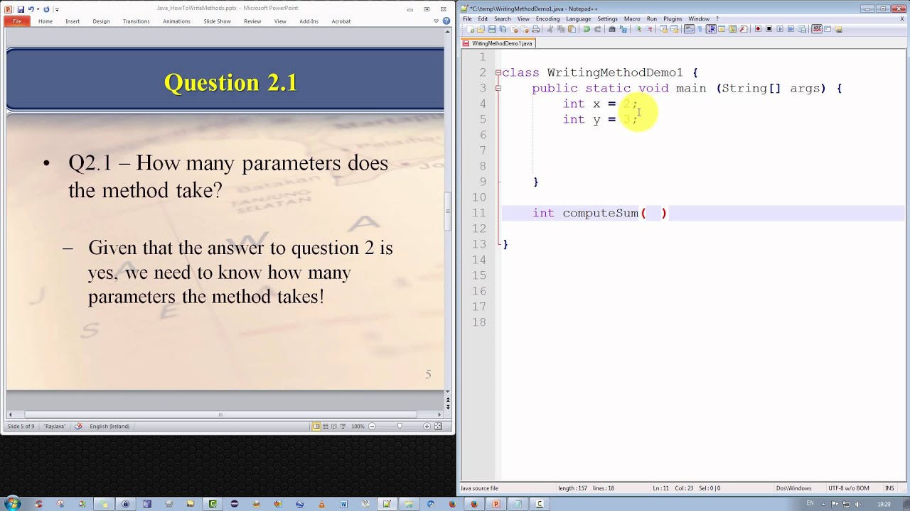 Java Tutorial How To Write A Method Part I Youtube