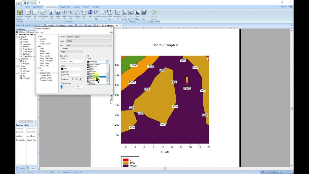 Contour Plot In Sigmaplot Youtube