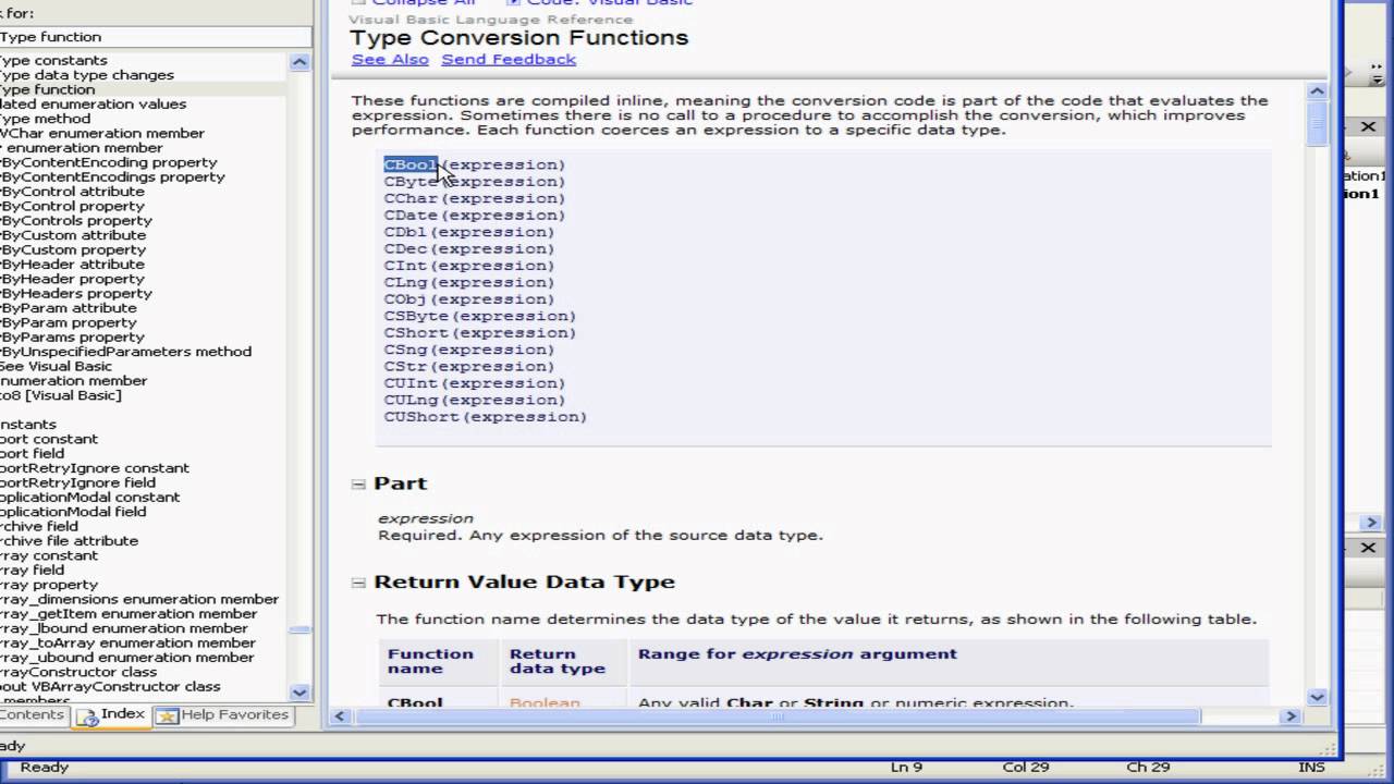 Visual Basic Data Type Conversion Browsergulf