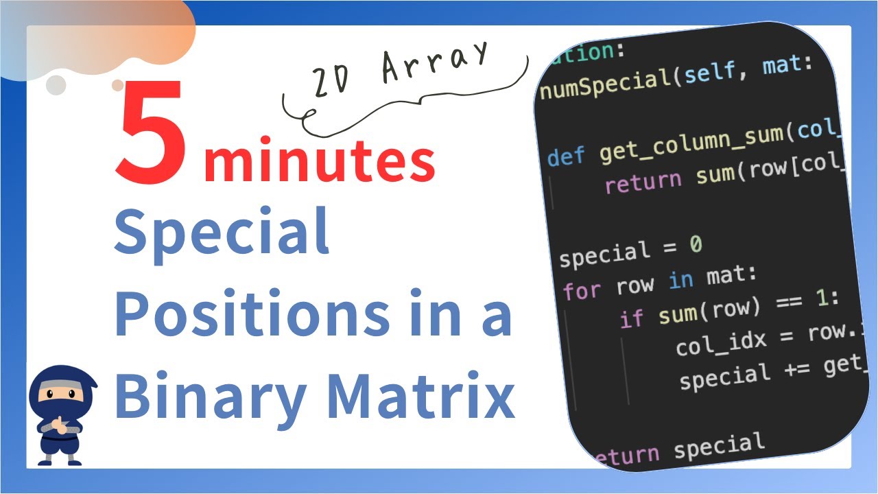 Special Positions In A Binary Matrix Leetcode 1582 Python