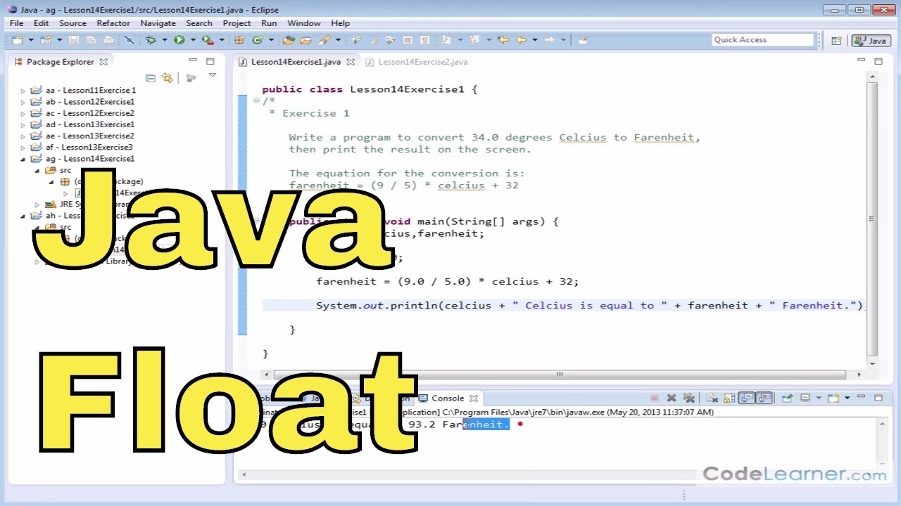 14x Learn Java Floating Point Variables Exercise 1 Youtube