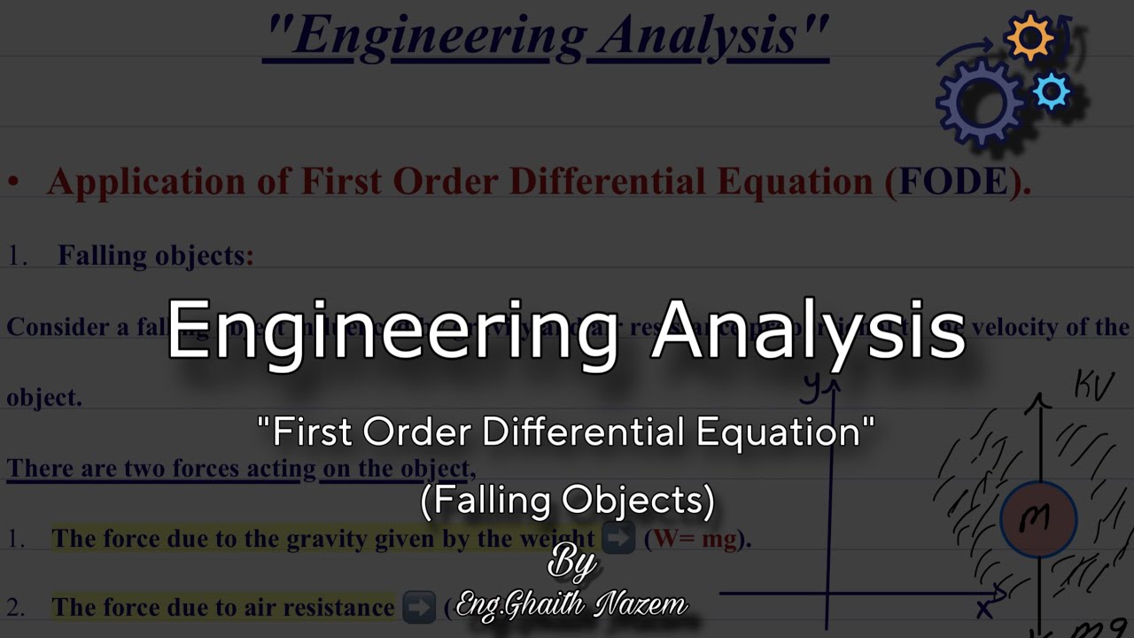 Engineering Analysis Applications Of First Order Differential