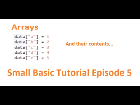 Small Basic Tutorial Episode 5 Arrays Youtube