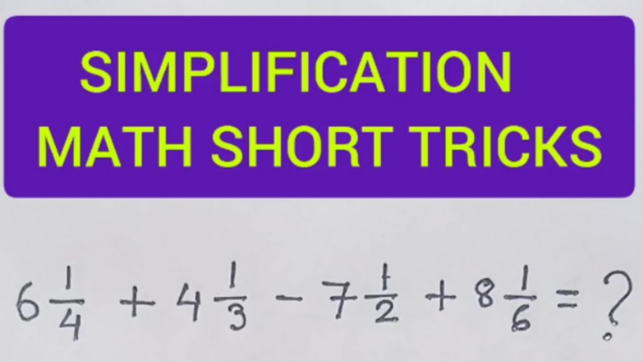 Simplification Math Short Tricks Pemdas рџ ґрџ ґрџ ґ Youtube