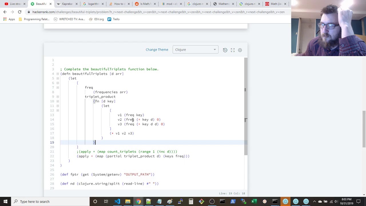 Let S Learn Clojure Hackerrank Easy Beautiful Triplets Youtube