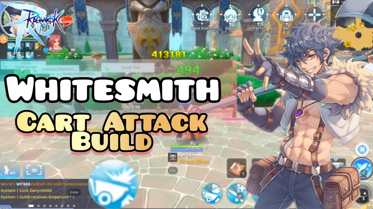 Whitesmith Cart Attack Build Ragnarok M Classic Youtube