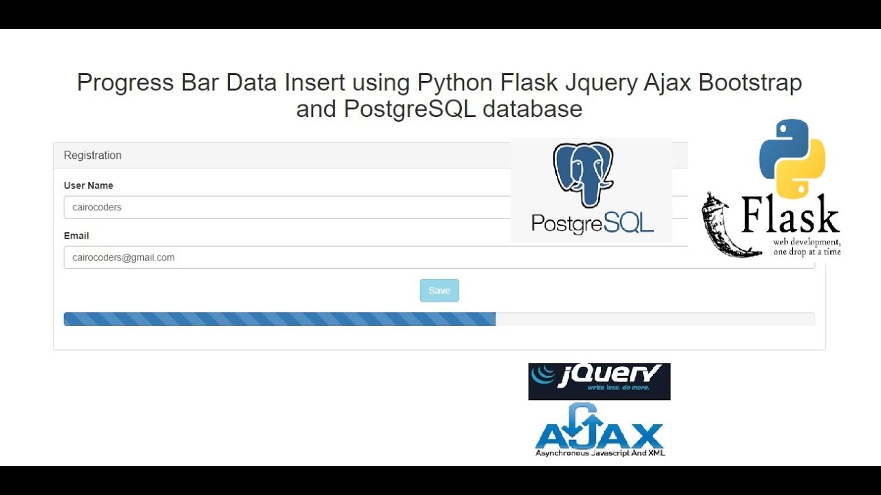 Progress Bar Data Insert Using Python Flask Jquery Ajax Bootstrap And