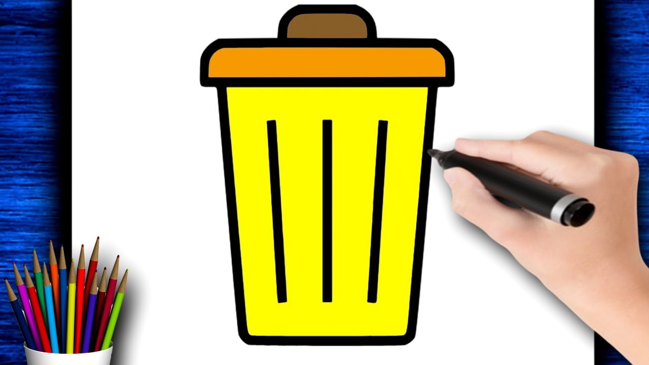 Cómo Dibujar Un Bote De Basura Youtube