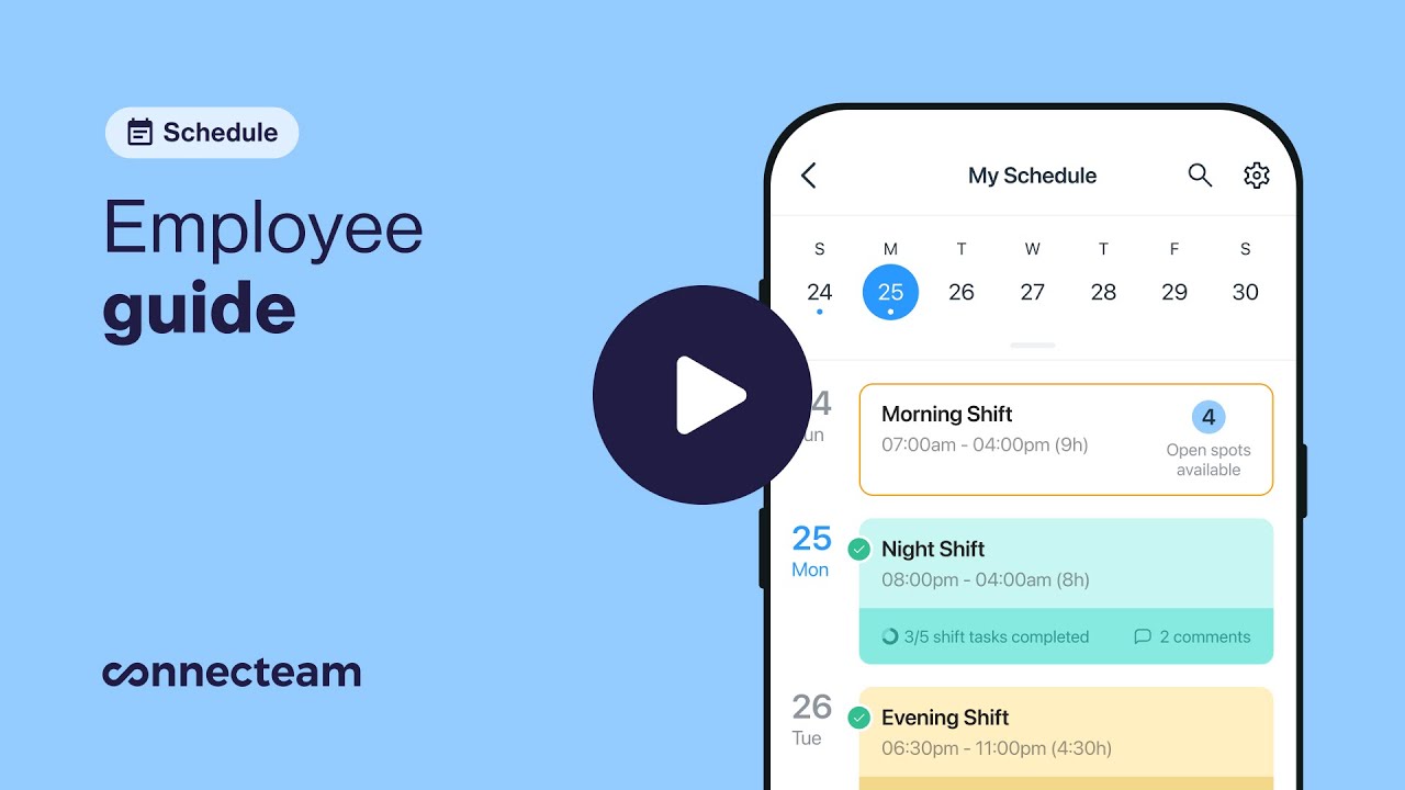 Connecteam User Guide Schedule Youtube