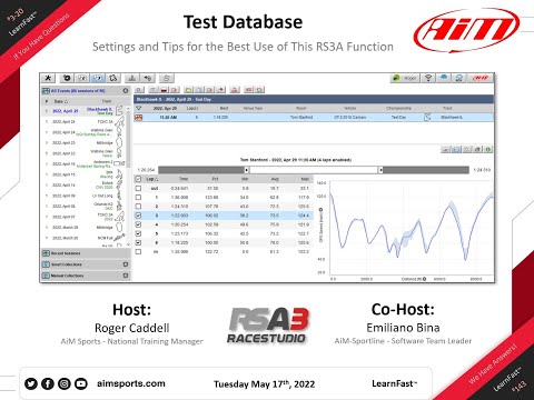3 20 Race Studio 3 Test Database Function With Emiliano Bina 5 17