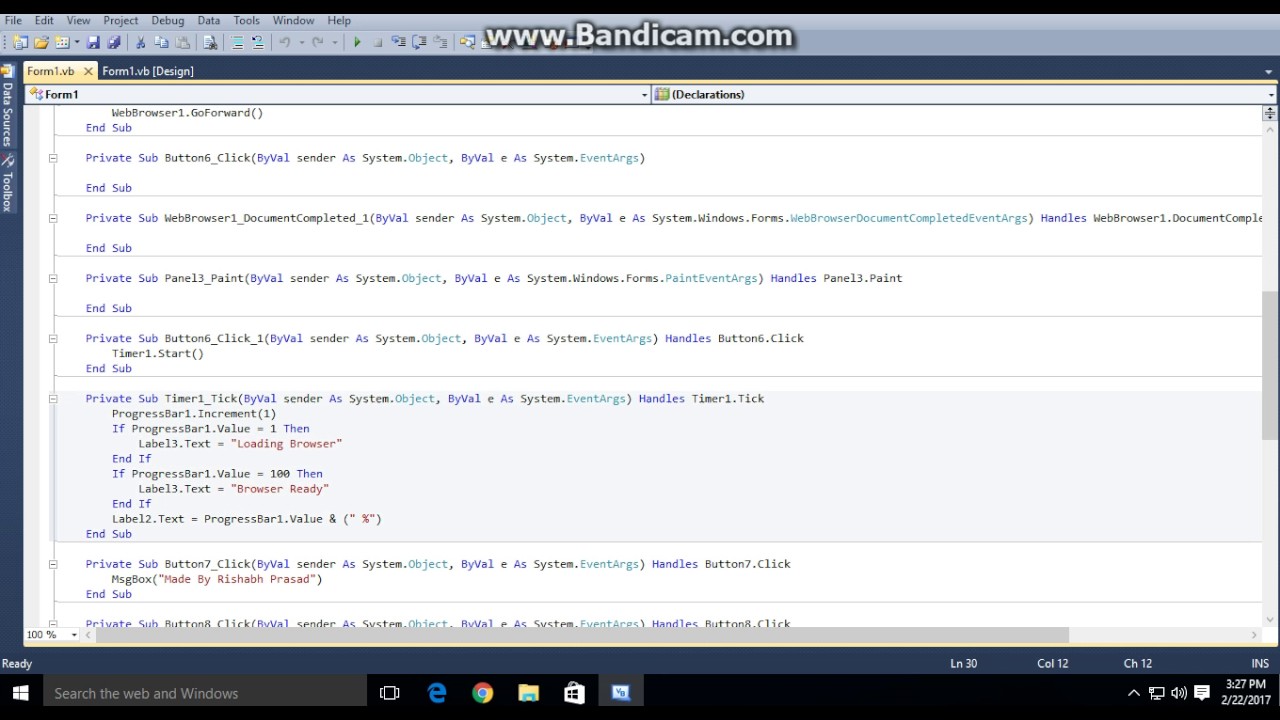 Web Browser In Visual Basic Youtube
