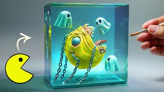 How To Make Realistic Pac Man Ghosts Trapped In Water Tank Diorama ...