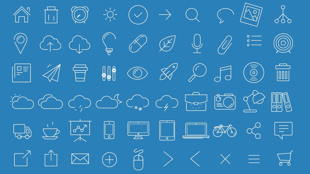 60 Thin Line Animated Icons Youtube