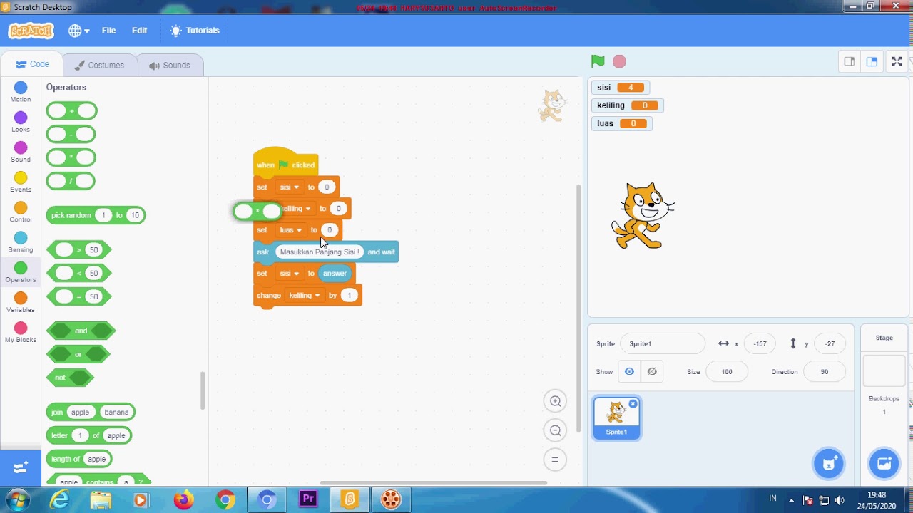 Pemrograman Scratch Operator Matematika Youtube