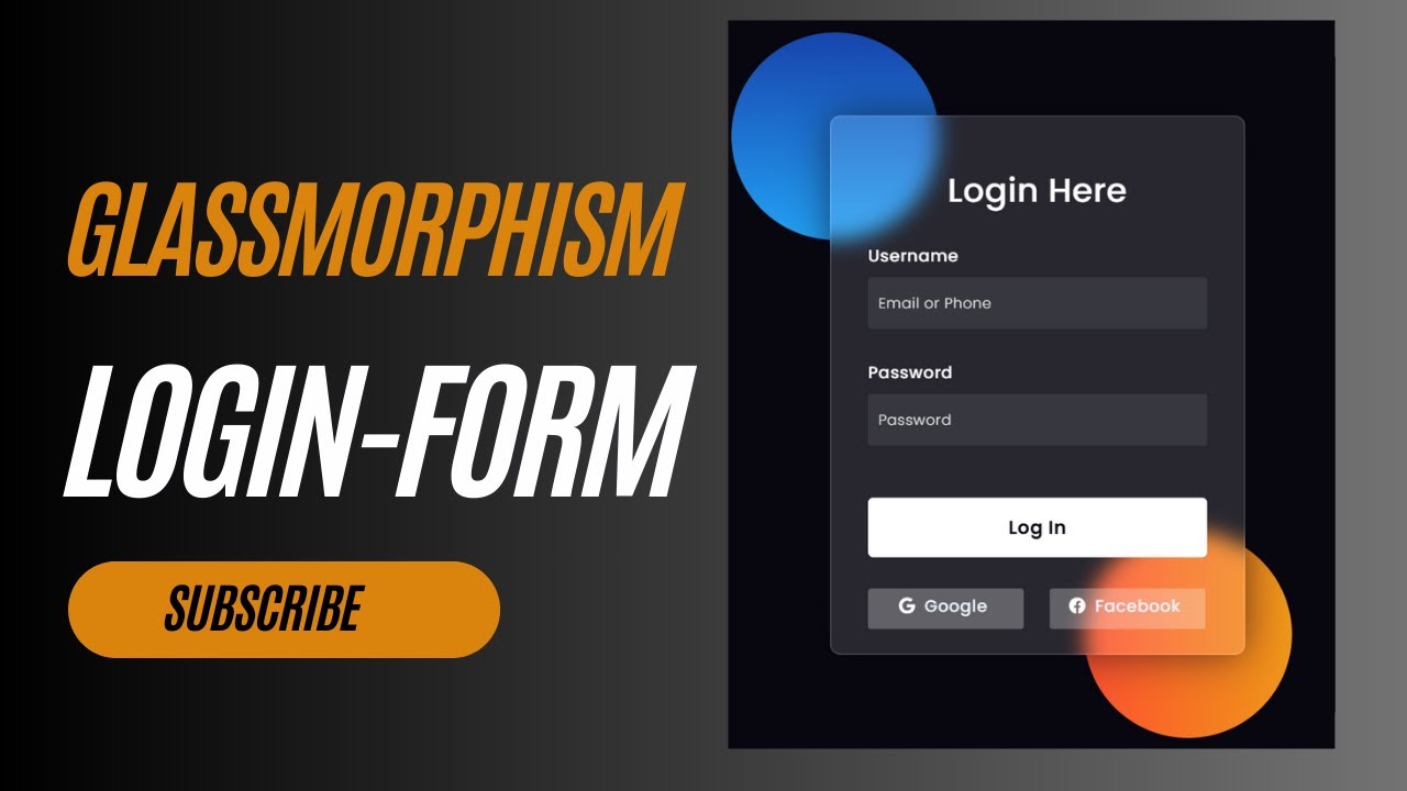 Glassmorphism Login Form Using Html And Css Responsivedesign Forms