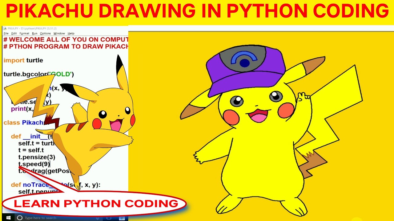 Pikachu Drawing In Python Programming How To Draw Pikachu In Python