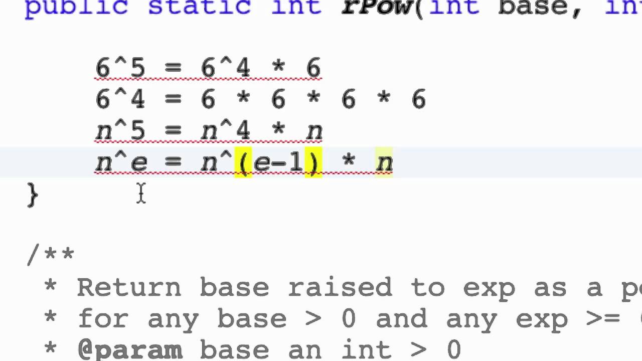 Recursive Algorithms Introduction Calculating Powers Youtube