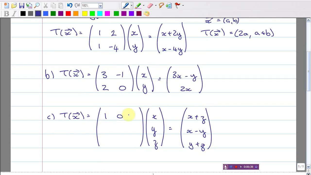 Lecture 33 Linear Transformations Youtube