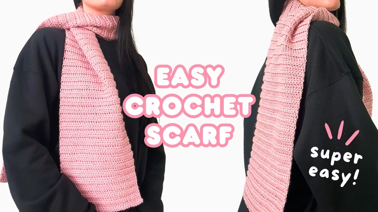 Easy Crochet Scarf Tutorial For Beginners How To Crochet A Scarf Step