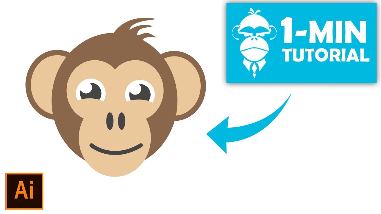 Monkey Flat Design Illustrator Tutorial Youtube