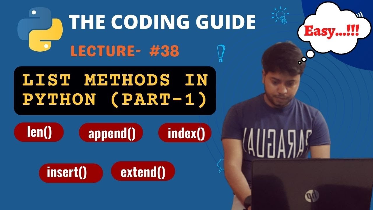 List Methods In Python Part 1 Python Tutorials For Beginners Youtube