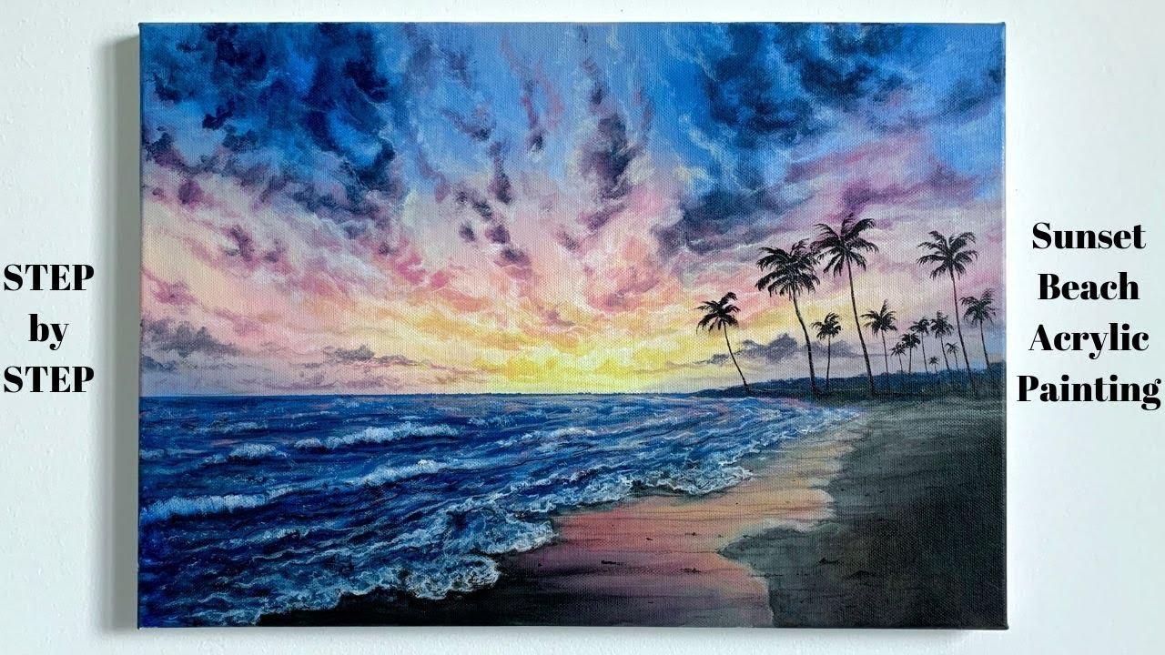 Simple Easy Acrylic Paintings Sunset