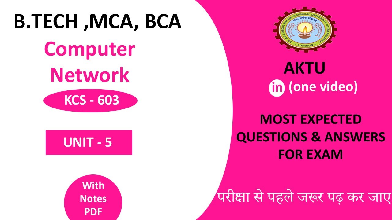 Computer Networks Unit 5 Kcs 603 B Tech Aktu 3rd Year Notes Pdf