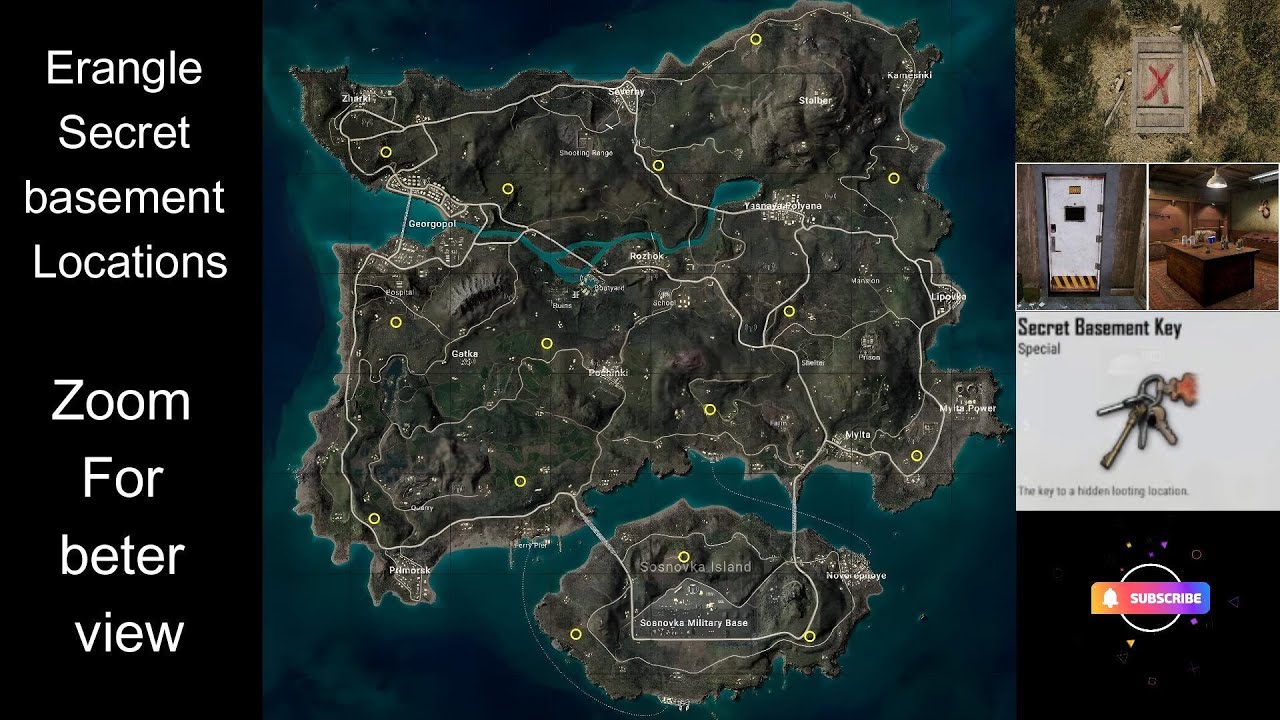Pubg 2025 Secret Basement Key Location Map Erangle Youtube