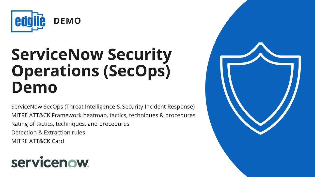 Servicenow Security Operations Secops Demo Youtube