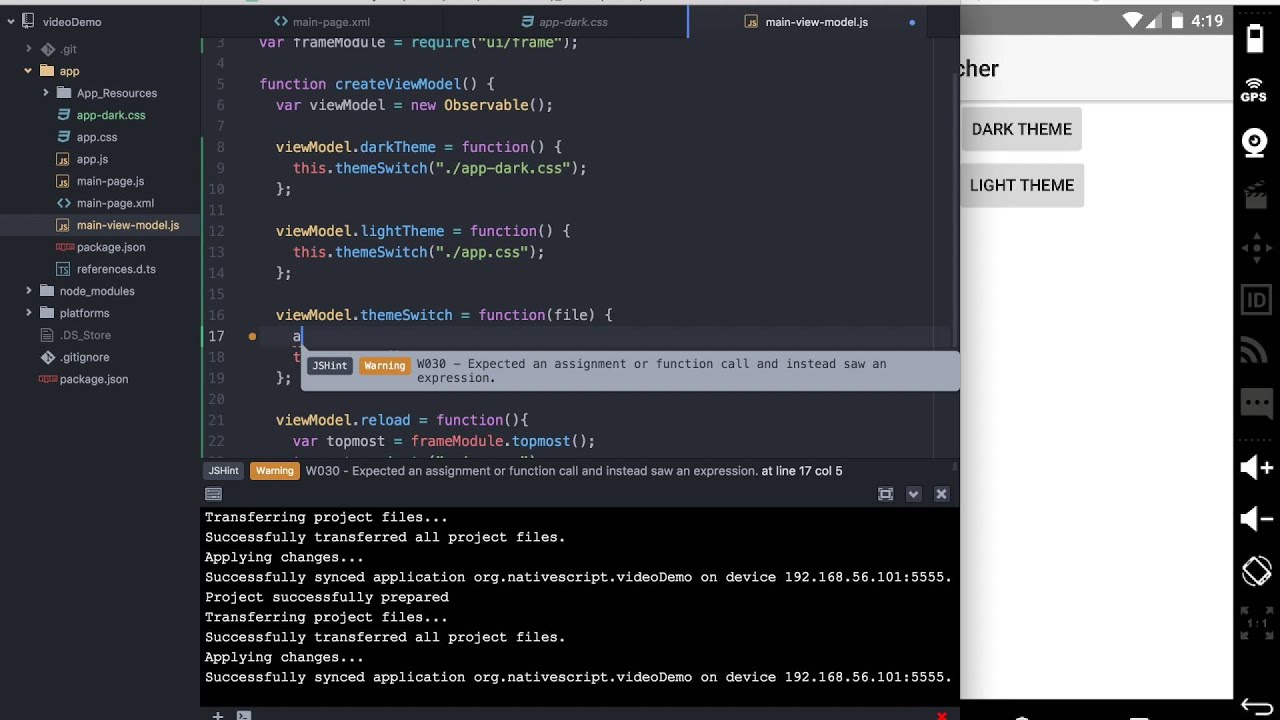 Theme Switching In Nativescript Youtube