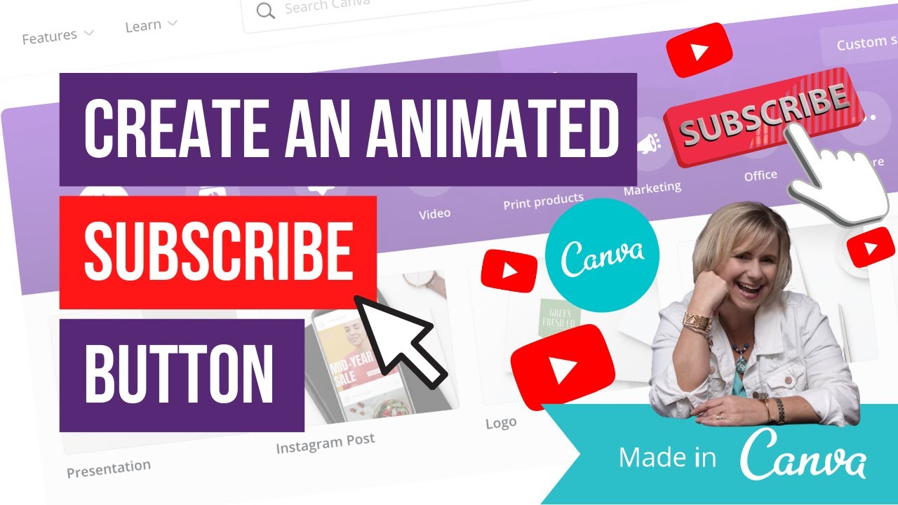 How To Create An Animated Subscribe Button In Canva Youtube
