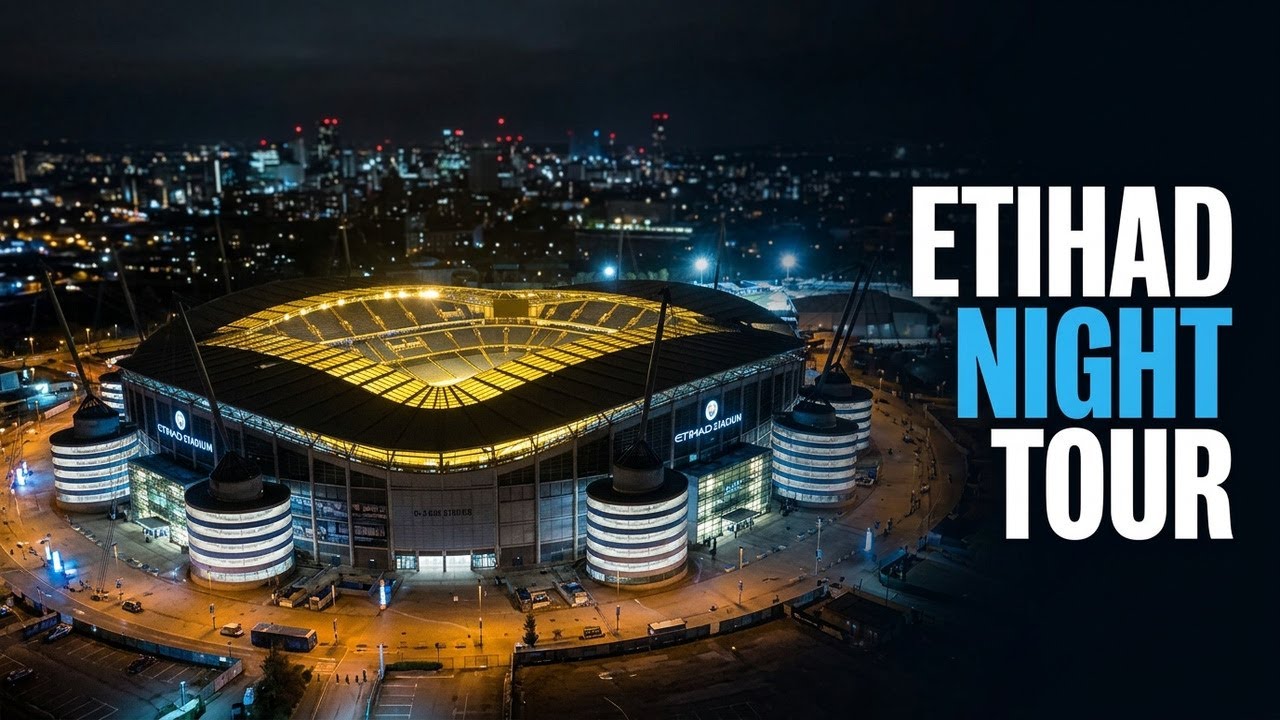 Night Tour Of Manchester City Stadium In 4k Youtube