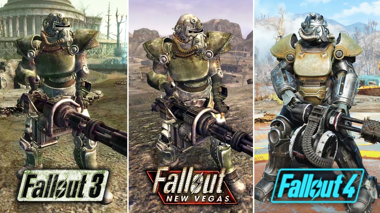 Fallout 4 Vs Fallout New Vegas Vs Fallout 3 Monsters Power Armor