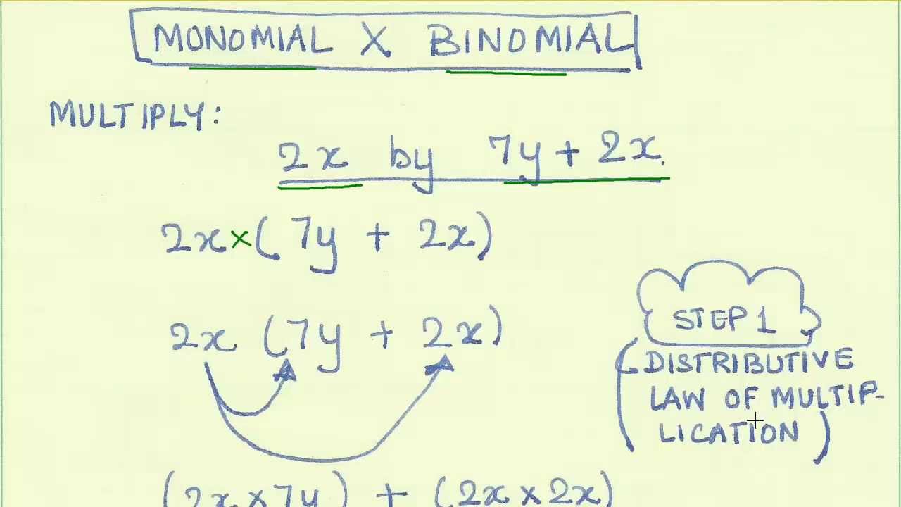 08 Multiply Monomial By A Binomial Youtube