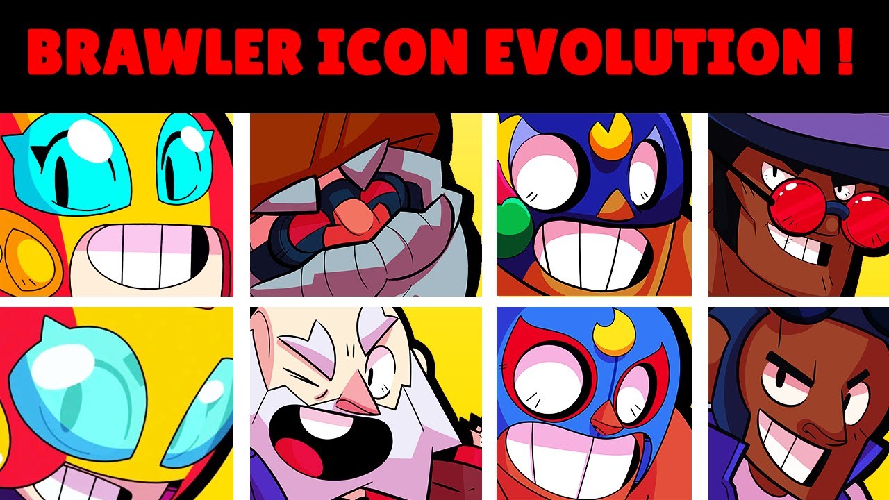 All Brawler Icon Evolution Brawl Stars Old Vs New Youtube