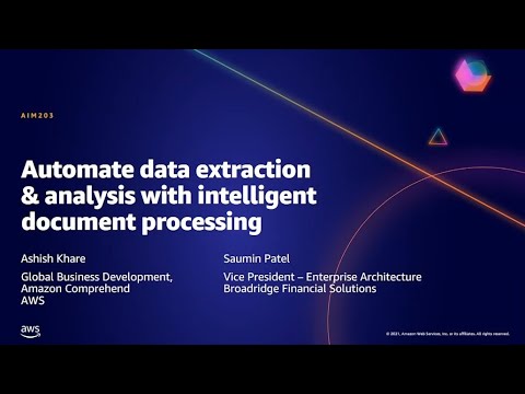 Aws Amer Summit May 2021 Automate Data Extraction Analysis With