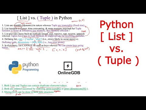 Python List Vs Tuple Differences Similarities Youtube