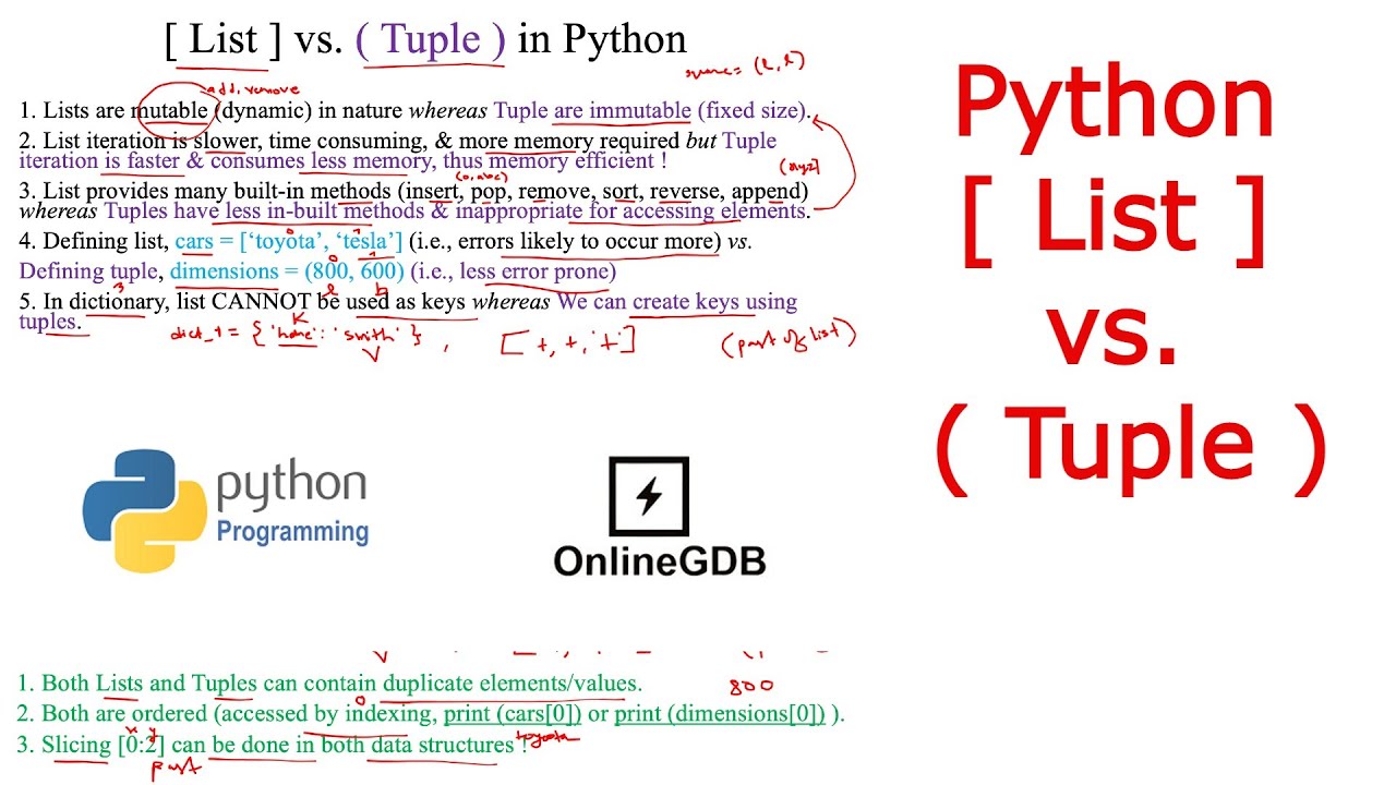 Python List Vs Tuple Differences Similarities Youtube