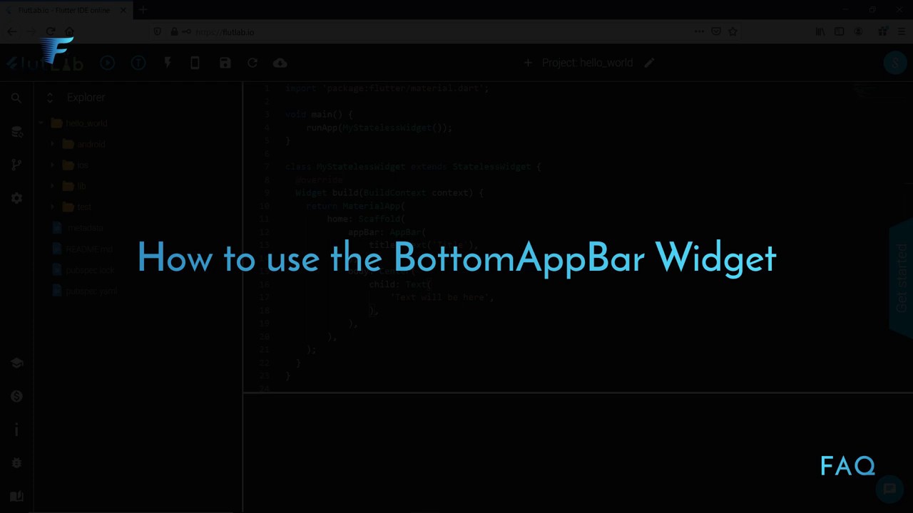 Flutlab Faq How To Use The Bottomappbar Widget In Flutter Youtube