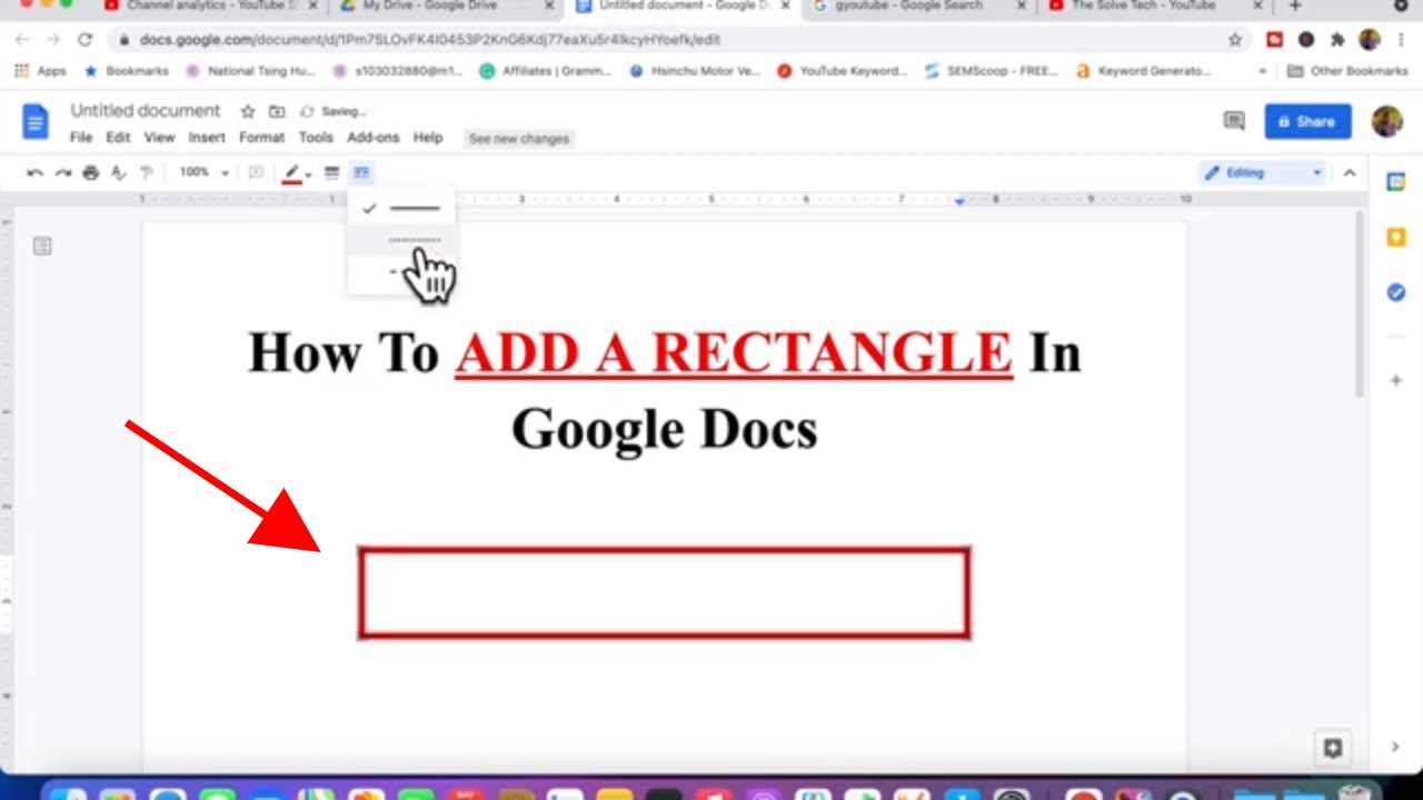 How To Add Rectangle In Google Docs Youtube
